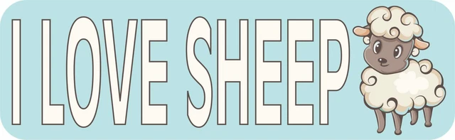 DOPASTICKER I Love Sheep Sticker Phone Sticker, Latop Sticker, Lover ...