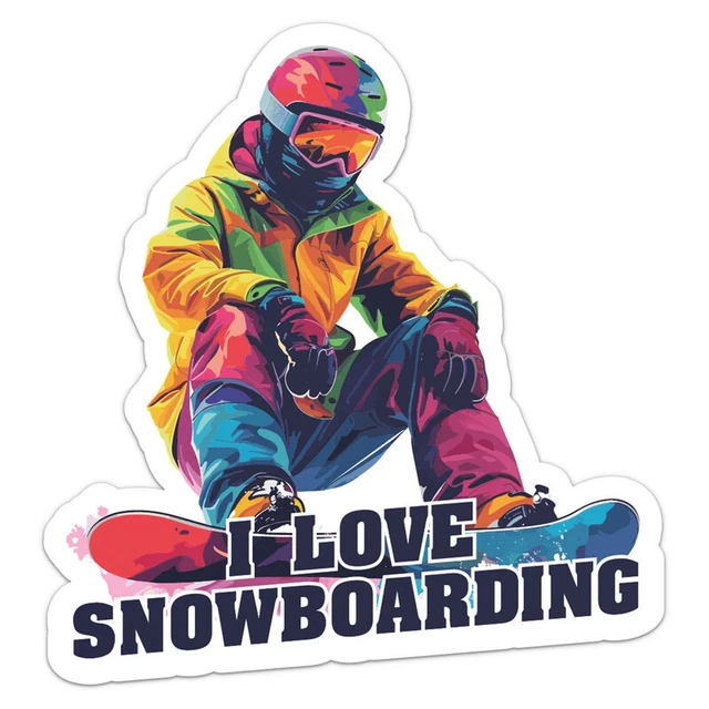 DOPASTICKER I Love Snowboarding Sticker Decal Phone Decal Water Bottle ...