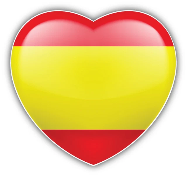 DOPASTICKER I Love Spain Glossy Heart Flag Sticker Decal Phone Decal ...