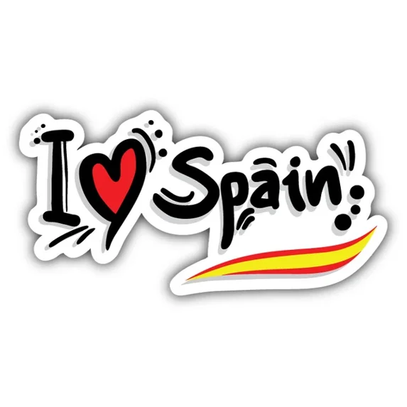DOPASTICKER I Love Spain Sticker Decal Phone Decal Water Bottle ...