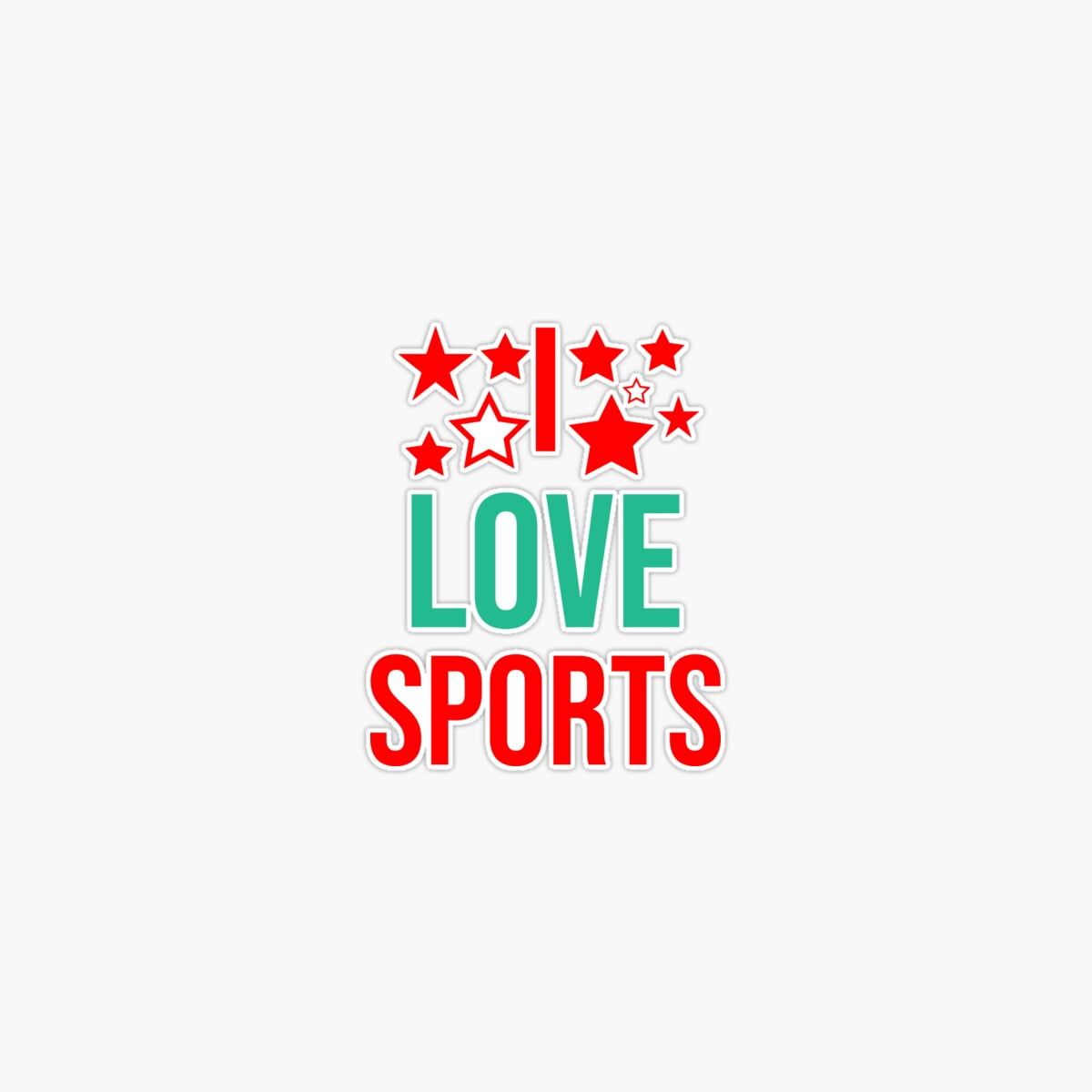 DOPASTICKER I Love Sports Sticker, Phone Sticker Car Stickers, Birthday ...
