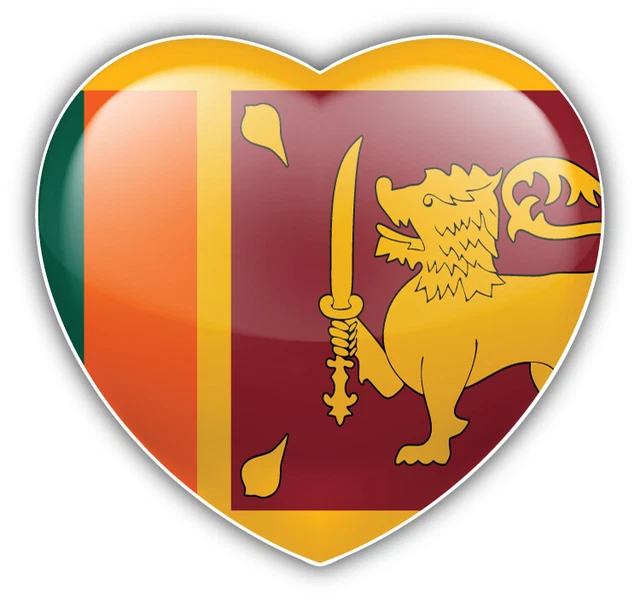DOPASTICKER I Love Sri Lanka Glossy Heart Flag Sticker Decal Phone ...
