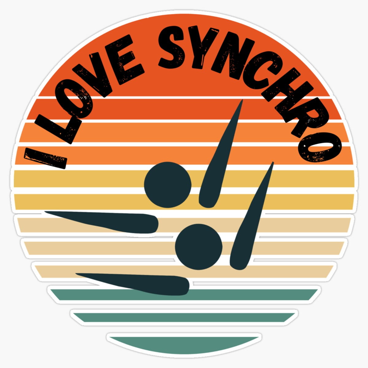 DOPASTICKER I Love Synchro!,Synchronized Swimming Sticker, Phone ...