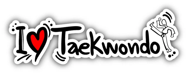 DOPASTICKER I Love Taekwondo Slogan Sticker Decal Phone Decal Water ...