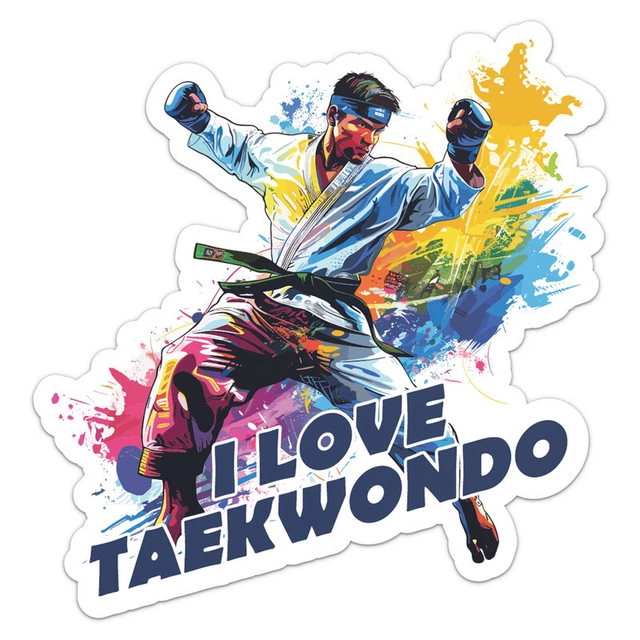 DOPASTICKER I Love Taekwondo Sticker Decal Phone Decal Water Bottle ...