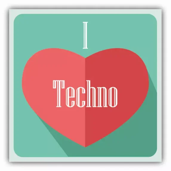 DOPASTICKER I Love Techno Heart Music Sticker Decal Phone Decal Water ...