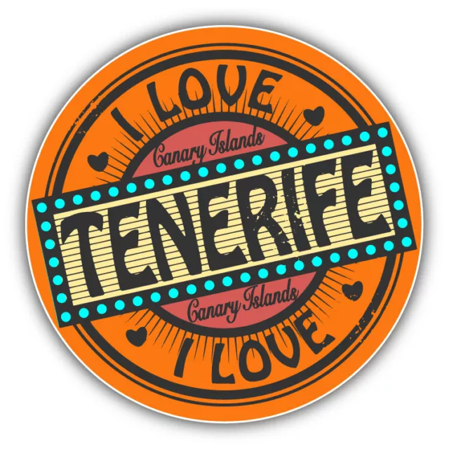 DOPASTICKER I Love Tenerife Canary Islands Travel Car Sticker Phone ...