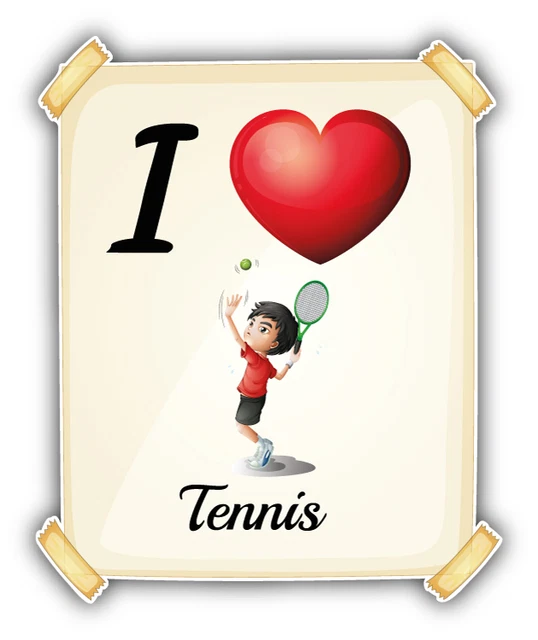 DOPASTICKER I Love Tennis Sticker Decal Phone Decal Water Bottle ...