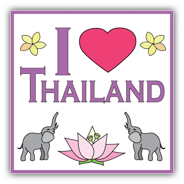 DOPASTICKER I Love Thailand Travel Label Car Sticker Phone Decal Water ...