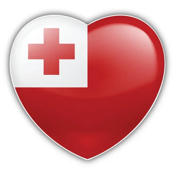 DOPASTICKER I Love Tonga Heart Flag Car Sticker Phone Decal Water ...