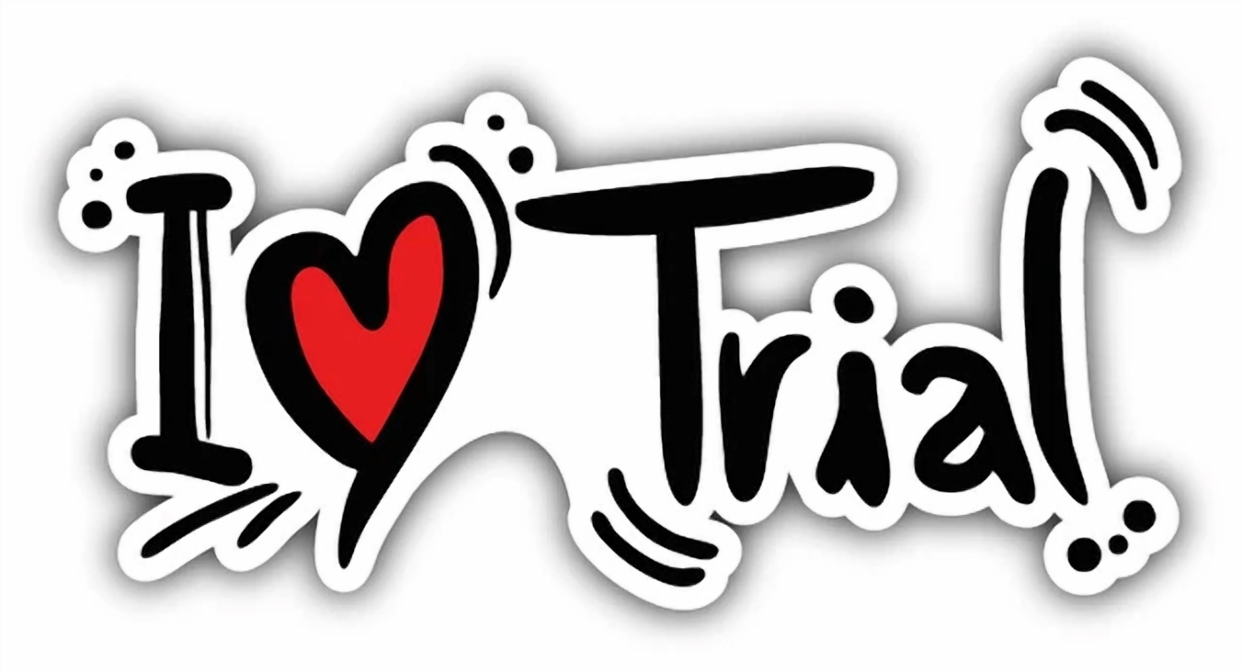 DOPASTICKER I Love Trial Sticker Decal Phone Decal Water Bottle ...
