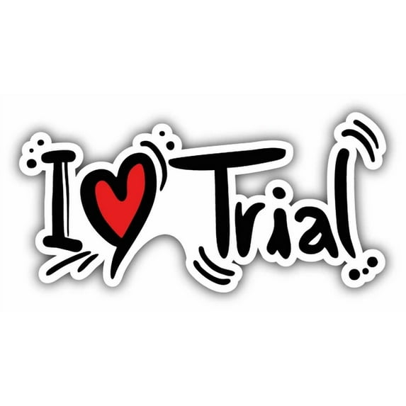 DOPASTICKER I Love Trial Sticker Decal Phone Decal Water Bottle ...