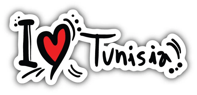 DOPASTICKER I Love Tunisia Car Sticker Phone Decal Water Bottle ...