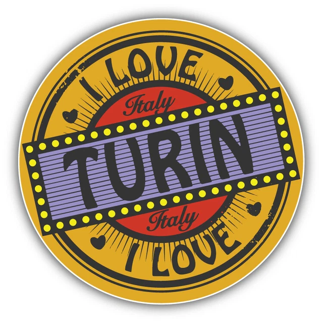 DOPASTICKER I Love Turin Italy Travel Label Sticker Decal Phone Decal ...