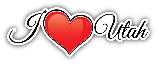DOPASTICKER I Love Utah Usa Travel Car Sticker Phone Decal Water Bottle ...