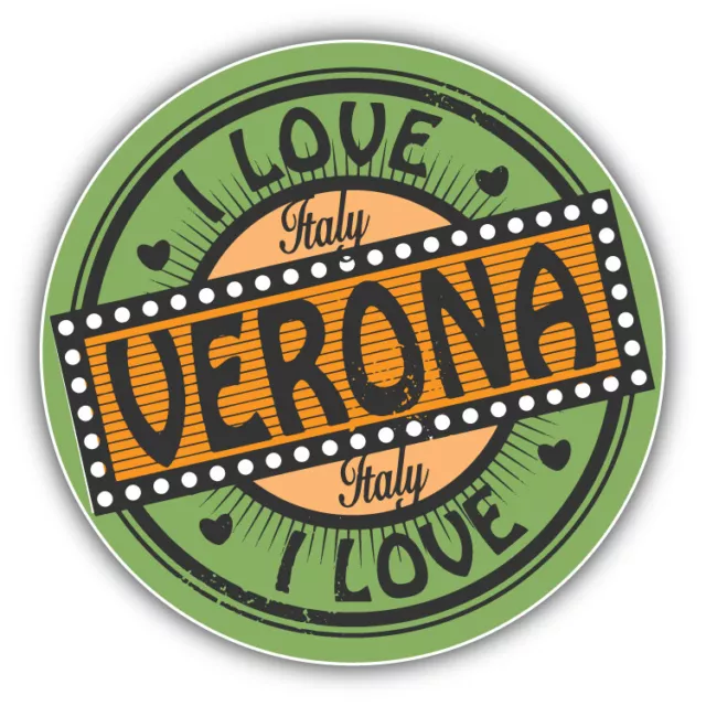 DOPASTICKER I Love Verona Italy Travel Label Sticker Decal Phone Decal ...