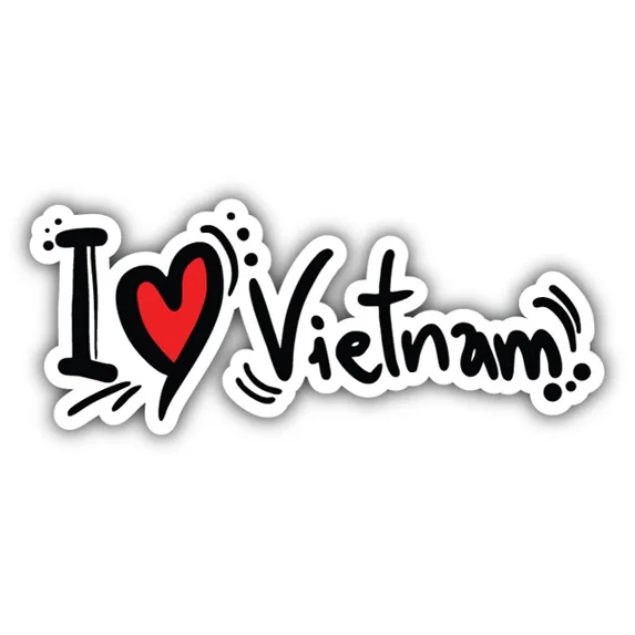 DOPASTICKER I Love Vietnam Slogan Sticker Decal Phone Decal Water ...