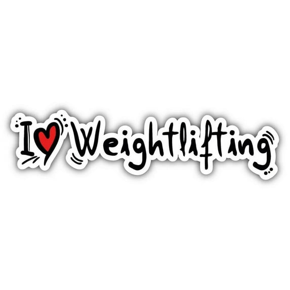 DOPASTICKER I Love Weightlifting Car Bumper Sticker Decal Waterproof ...