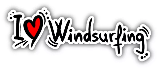 DOPASTICKER I Love Windsurfing Sticker Decal Phone Decal Water Bottle ...