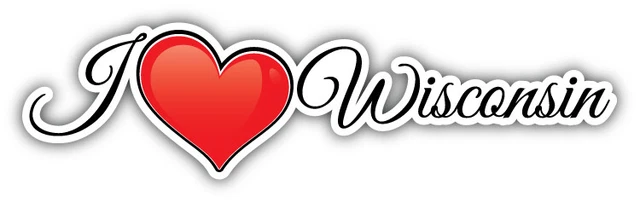 DOPASTICKER I Love Wisconsin Usa Travel Car Sticker Phone Decal Water ...