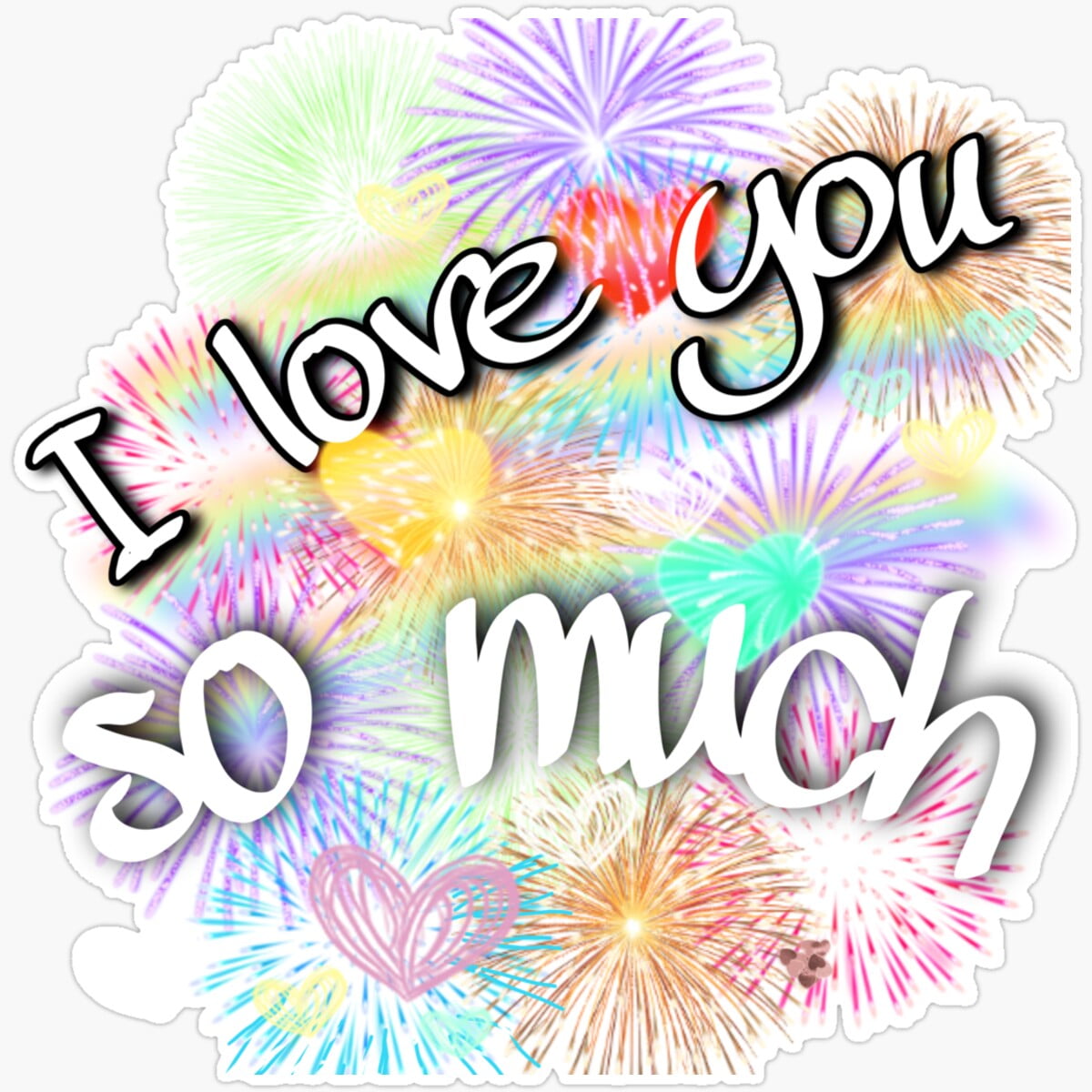 DOPASTICKER I Love You So Much Sticker Decorative Laptop, Phone ...
