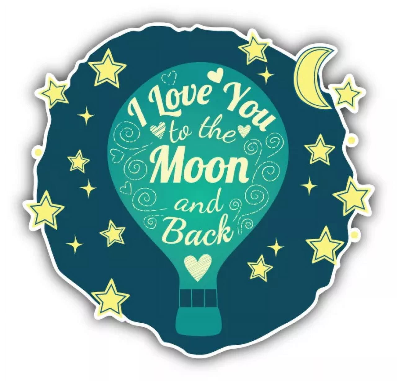 DOPASTICKER I Love You To The Moon Slogan Sticker Decal Phone Decal ...
