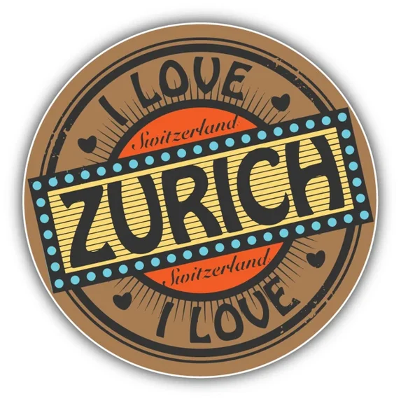 DOPASTICKER I Love Zurich Switzerland Travel Label Sticker Decal Phone ...