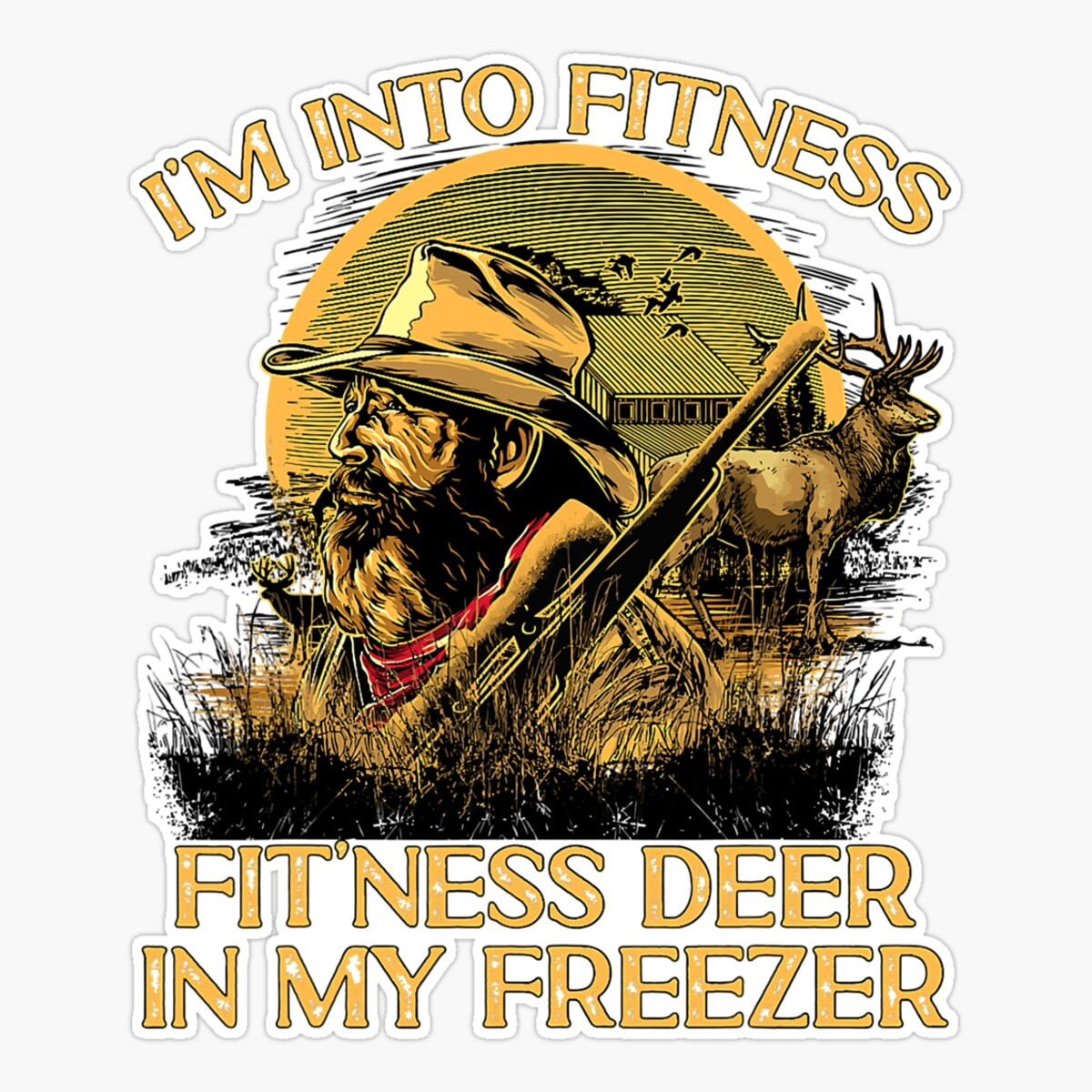 DOPASTICKER I'M Into Itness Itness Deer In My Reezer Outdoor Hunting ...