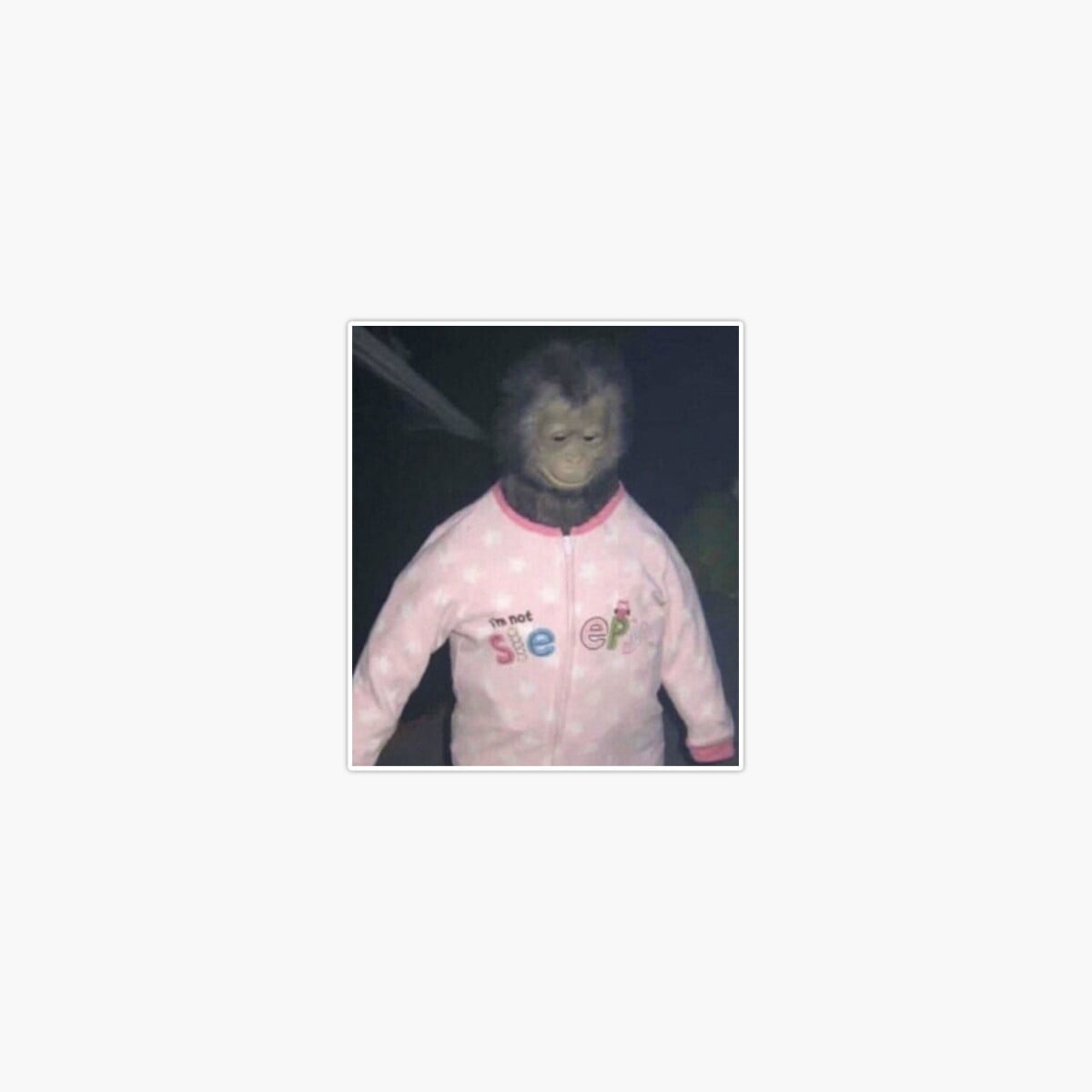 DOPASTICKER I'M Not Sleepy Monkey Sticker, Phone Sticker Car Sticker ...