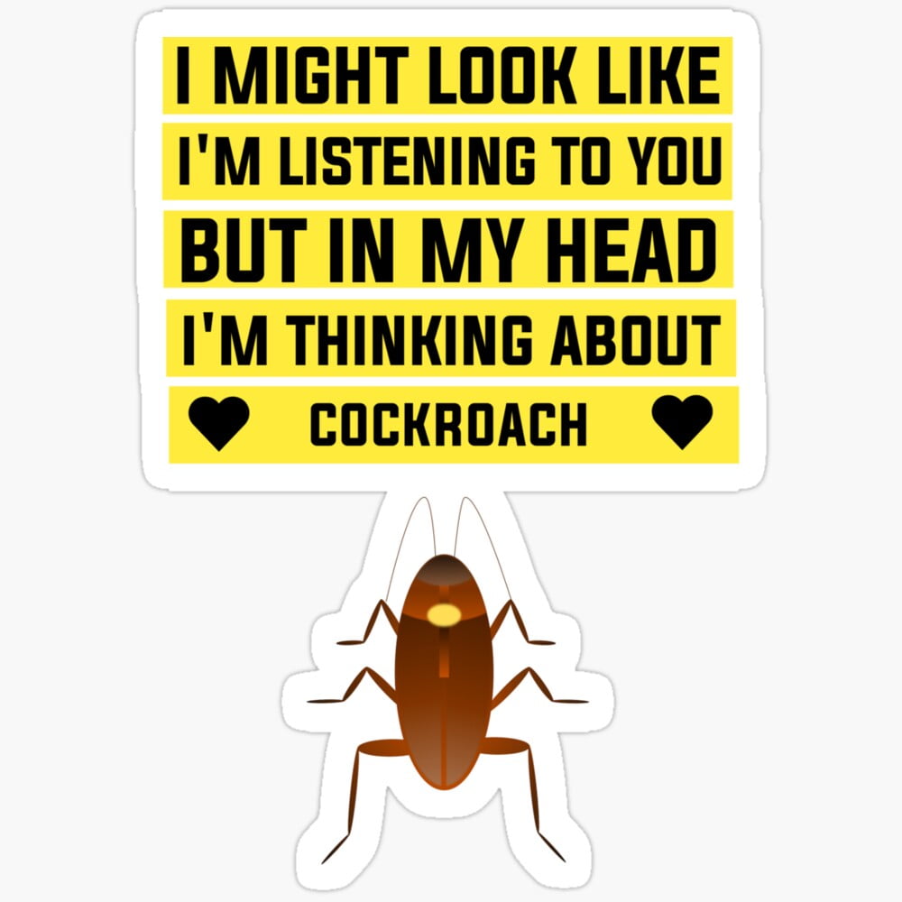 DOPASTICKER I'M Thinking About Cockroach, Cockroach Sticker Phone Decal ...