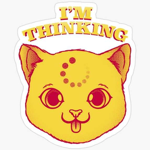 DOPASTICKER I'M Thinking Cat Sticker Phone Decal Water Bottle Stickers ...