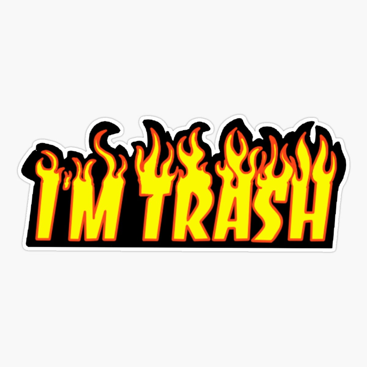 DOPASTICKER I'M Trash, Trasher Inspired Logo Sticker, Phone Sticker Car ...