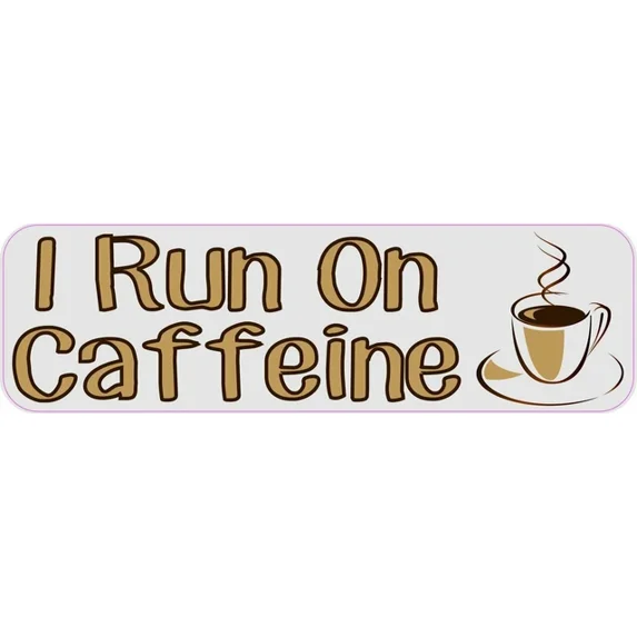 DOPASTICKER I Run On Caffeine Sticker Phone Sticker, Latop Sticker ...