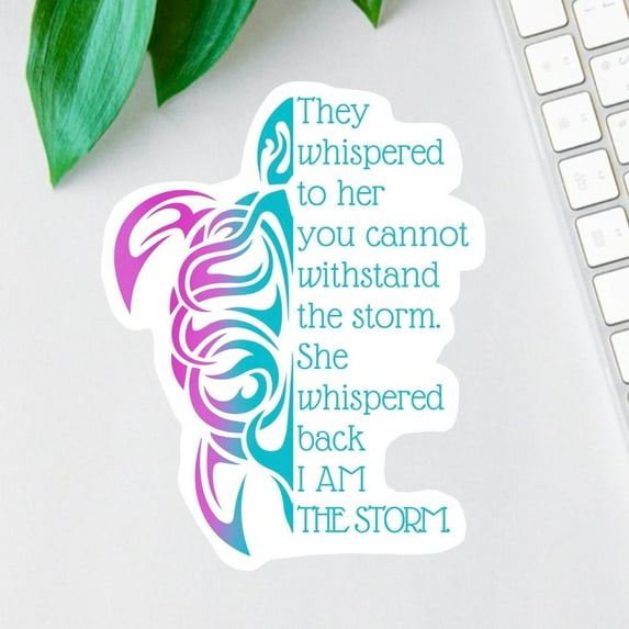 DOPASTICKER I Am The Storm Sticker, Tropical Turtle Sticker, Sea Turtle ...