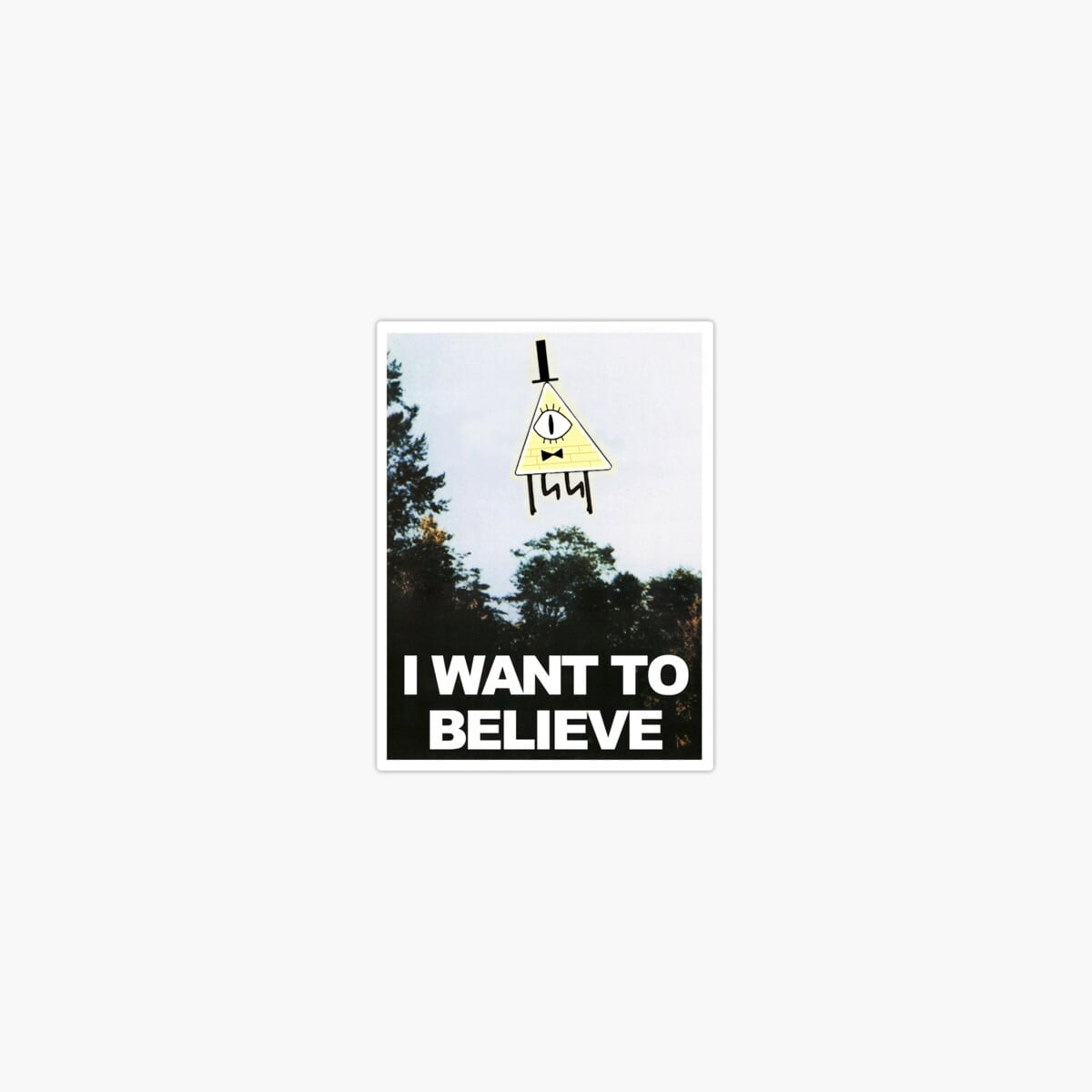 DOPASTICKER I Want To Believe - Bill Cipher Sticker, Phone Sticker Car ...