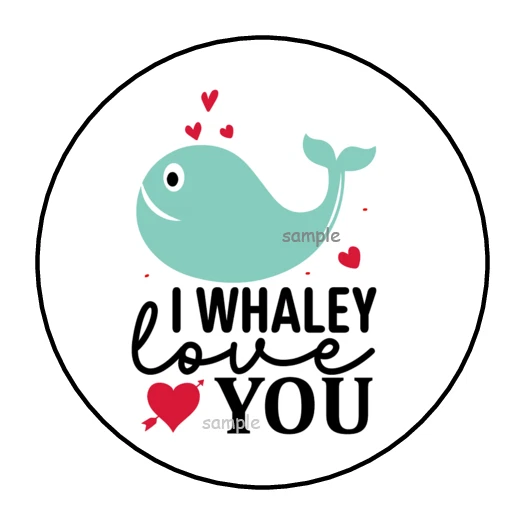 DOPASTICKER I Whaley Love You Stickers Envelope Seals Labels Whale Love ...