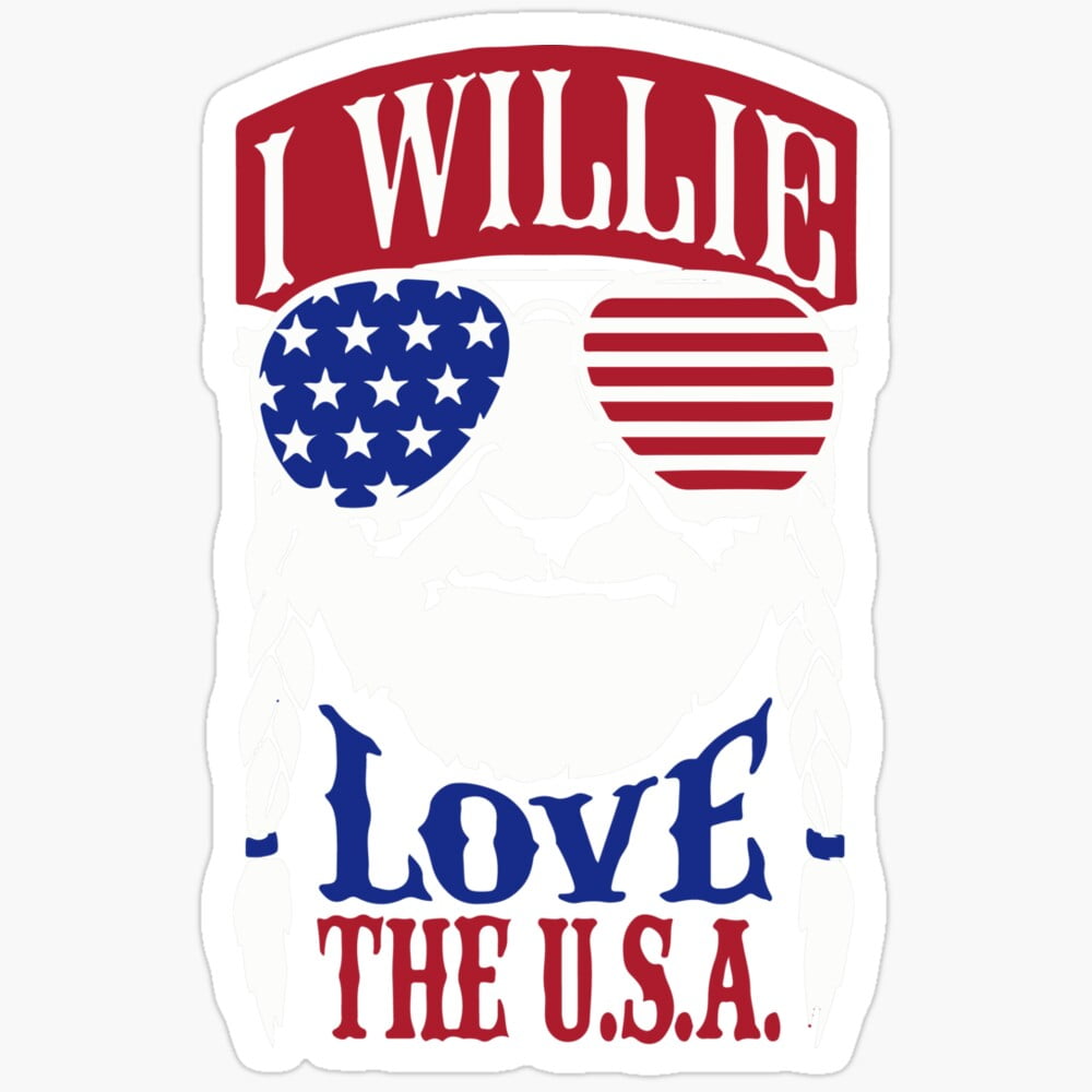 DOPASTICKER I Willie Love The Usa, 4Th Of July Sticker Phone Decal ...