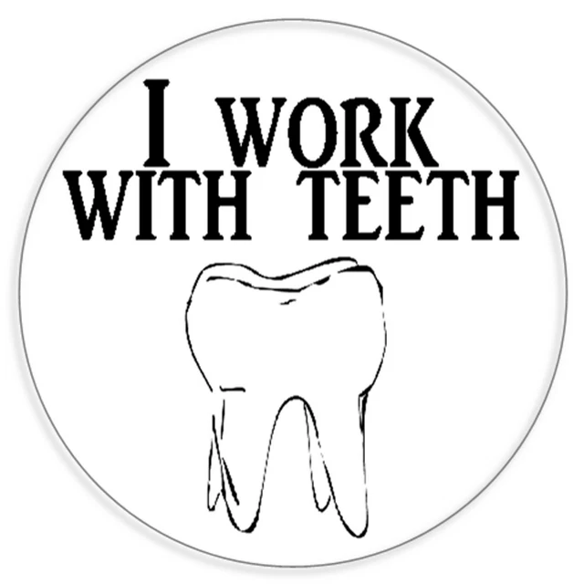 DOPASTICKER I Work With Teeth Sticker, Dentist Dental Dentistry Phone ...