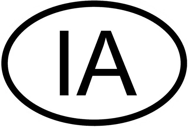 DOPASTICKER Ia Iowa Country Code Oval Sticker Phone Decal Water Bottle ...