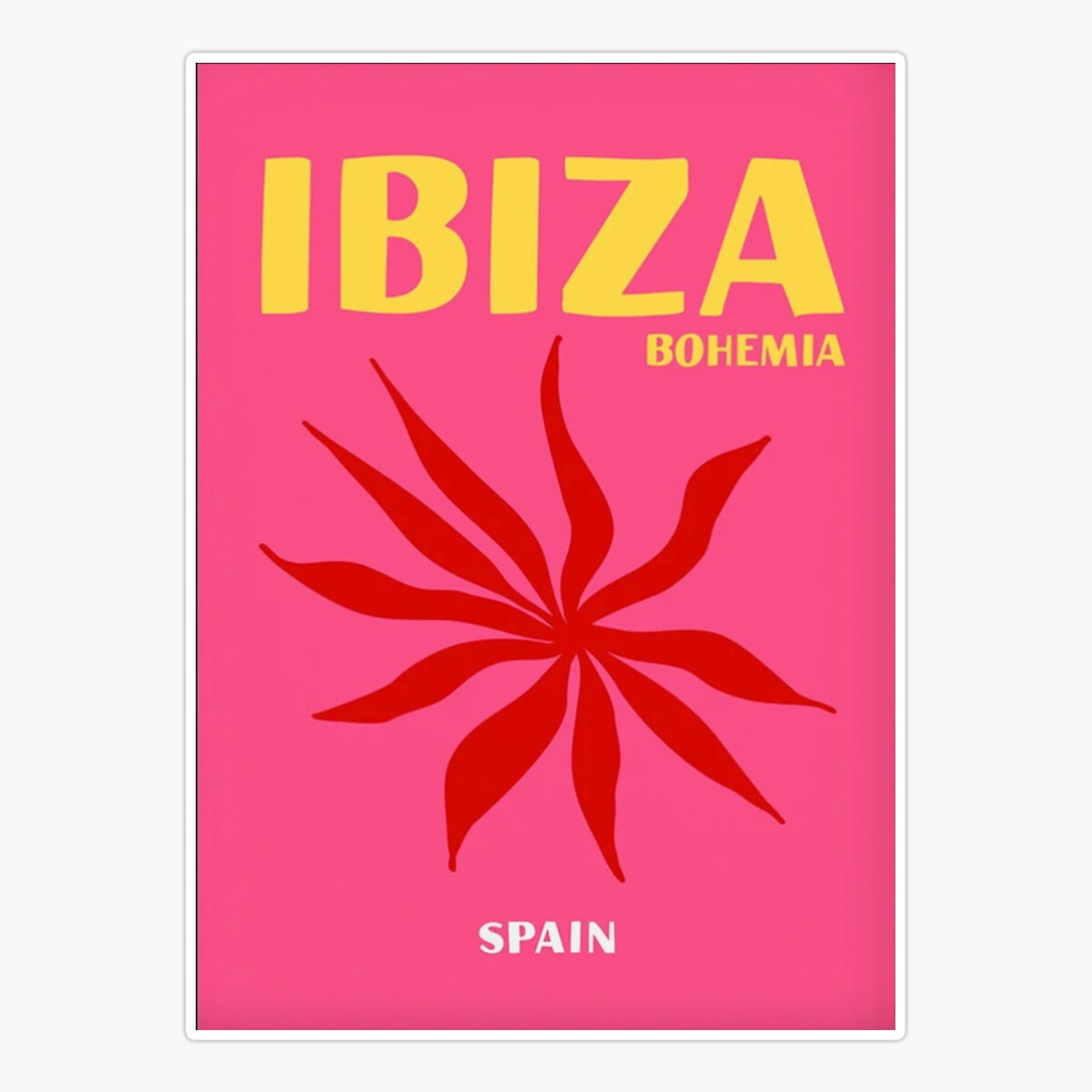 DOPASTICKER Ibiza Bohemia Print Sticker, Phone Sticker Water Bottle ...