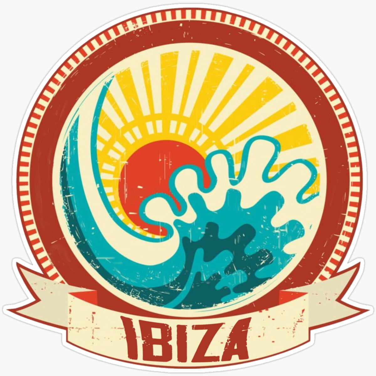 DOPASTICKER Ibiza Vintage Beach Sticker Decorative Laptop, Phone ...