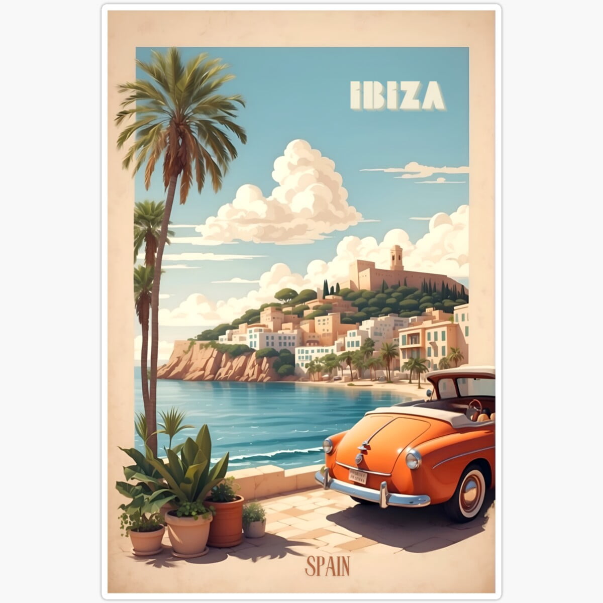 DOPASTICKER Ibiza Vintage Retro Travel Art Sticker Decorative Laptop ...