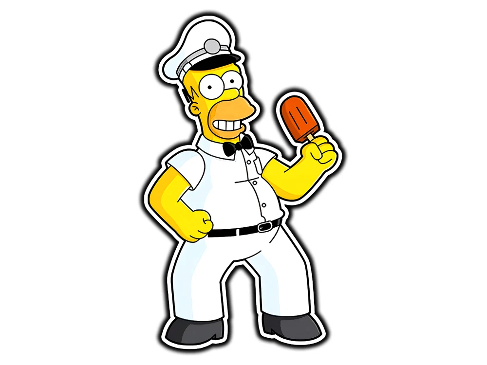 DOPASTICKER Ice Cream Captain Homer Sticker Decal Phone Decal Water ...