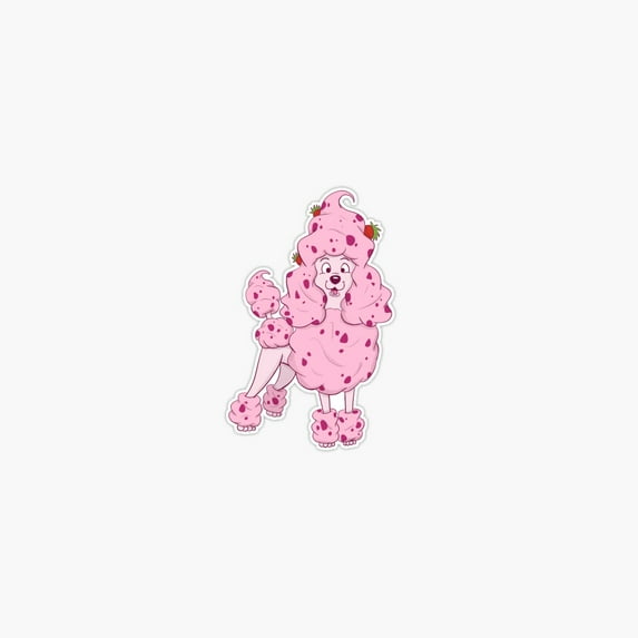 DOPASTICKER Ice Cream Poodle Strawberry Sticker, Phone Sticker Car ...