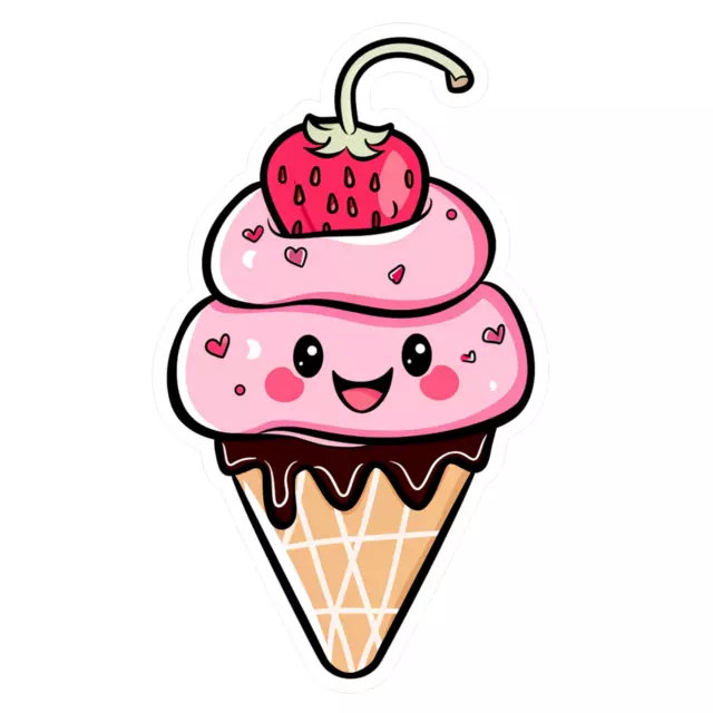 DOPASTICKER Ice Cream Sticker Cute Sweet Treat Icing Sprinkles Swirl ...