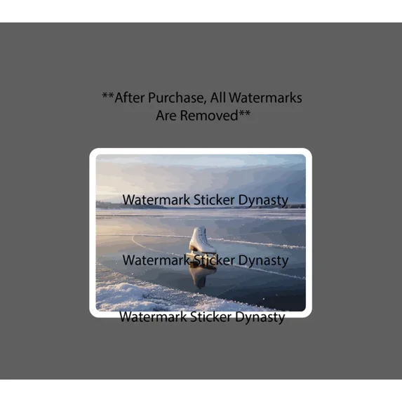DOPASTICKER Ice Skating Sticker Winter Snow Pond Lake Frozen Sticker ...