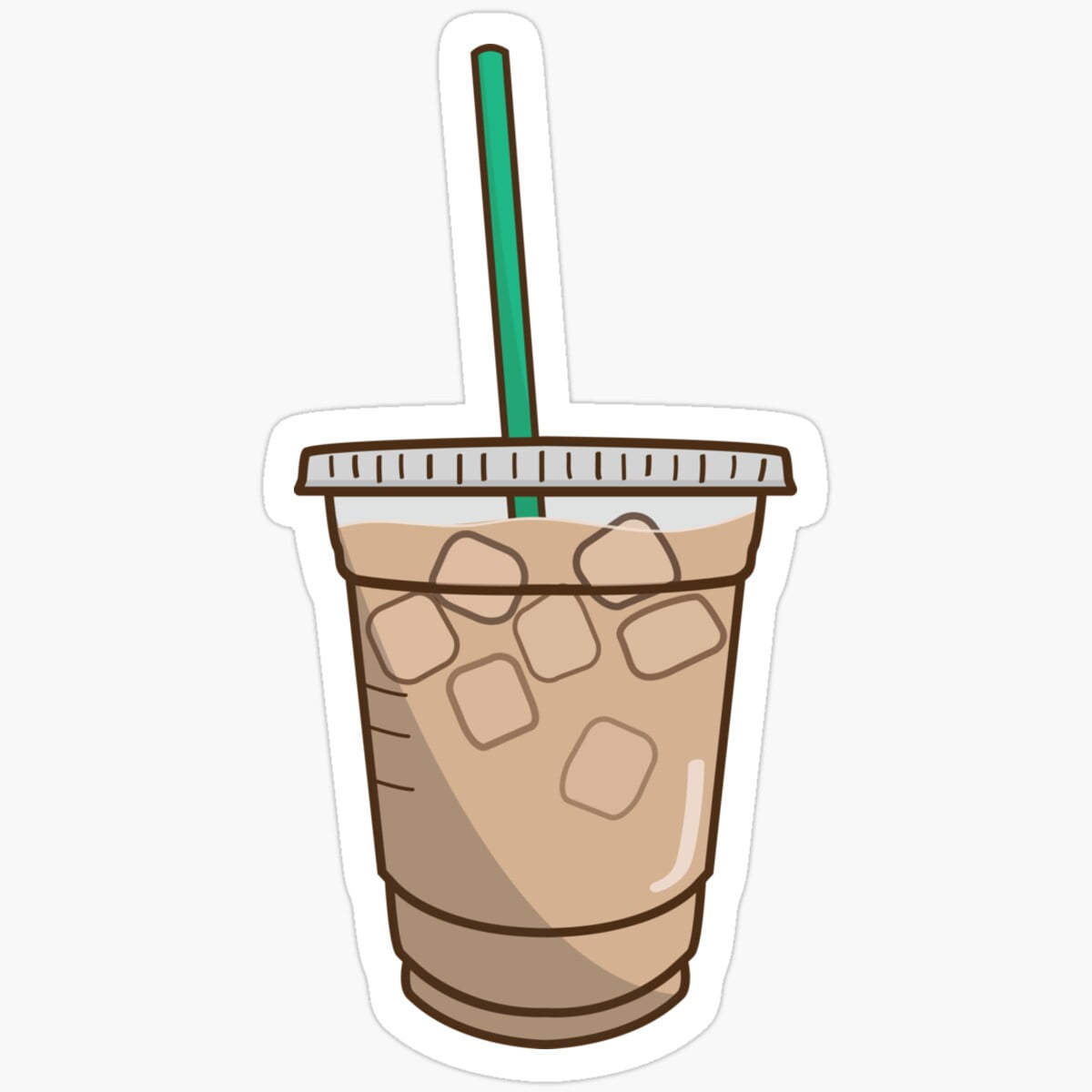DOPASTICKER Iced Coffee Doodle Sticker. Gift You - Decorate Laptops ...