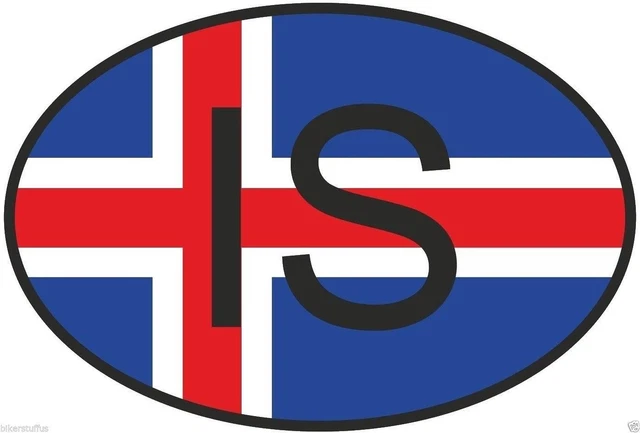 DOPASTICKER Is Iceland Country Code Oval With Flag Sticker Laptop ...
