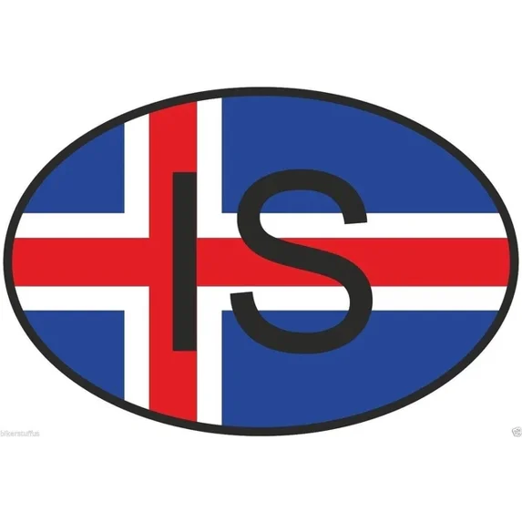 DOPASTICKER Is Iceland Country Code Oval With Flag Sticker Laptop ...
