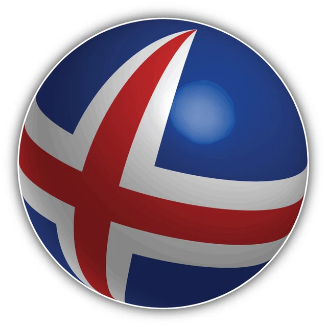 DOPASTICKER Iceland Flag Ball Car Sticker Phone Decal Water Bottle ...
